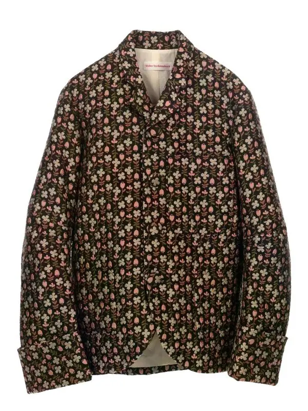 WALTER VAN BEIRENDONCK Floral-print Blazer - Black