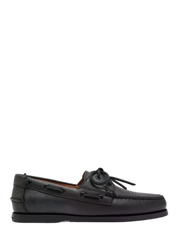 Polo Ralph Lauren Leather Boat Shoes - Black