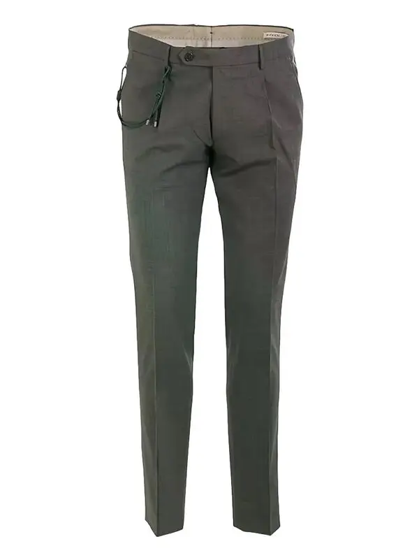 BERWICH Pleated Trousers With Rope Accessory - Grey