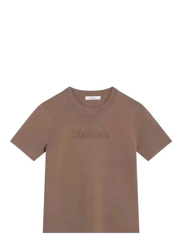 Max Mara Logo-embroidered T-shirt - Brown