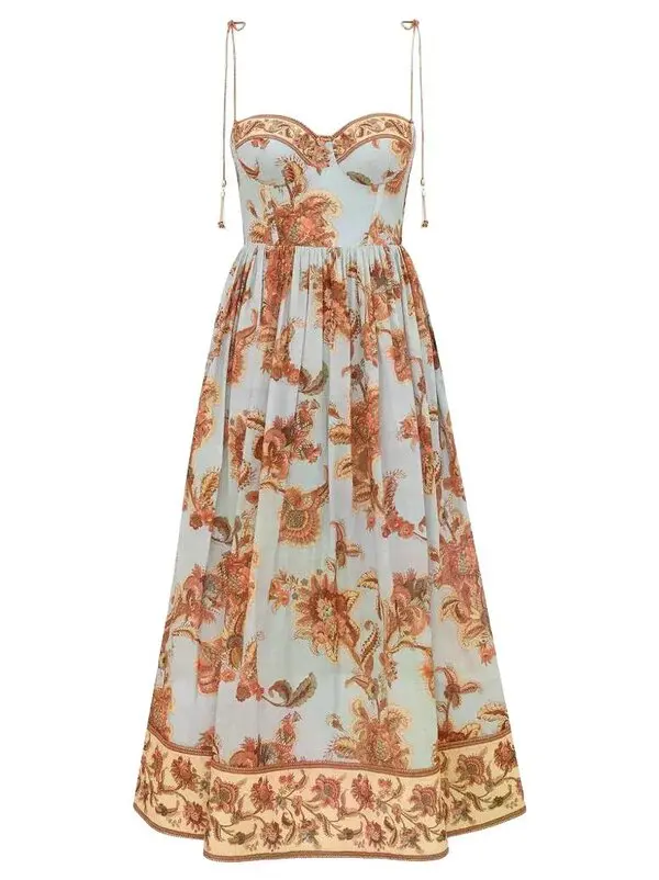 Zimmermann Aster Floral-print Dress - Blue