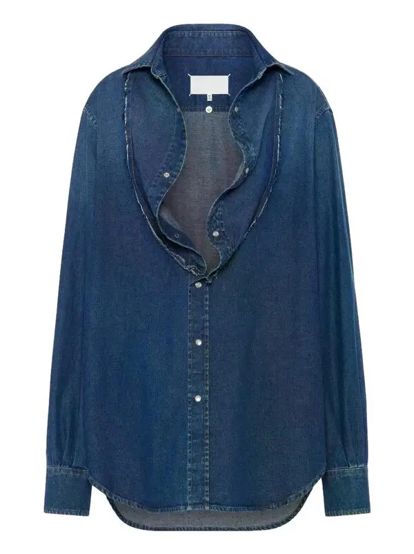 MAISON MARGIELA Folded Collar Denim Shirt - Blue