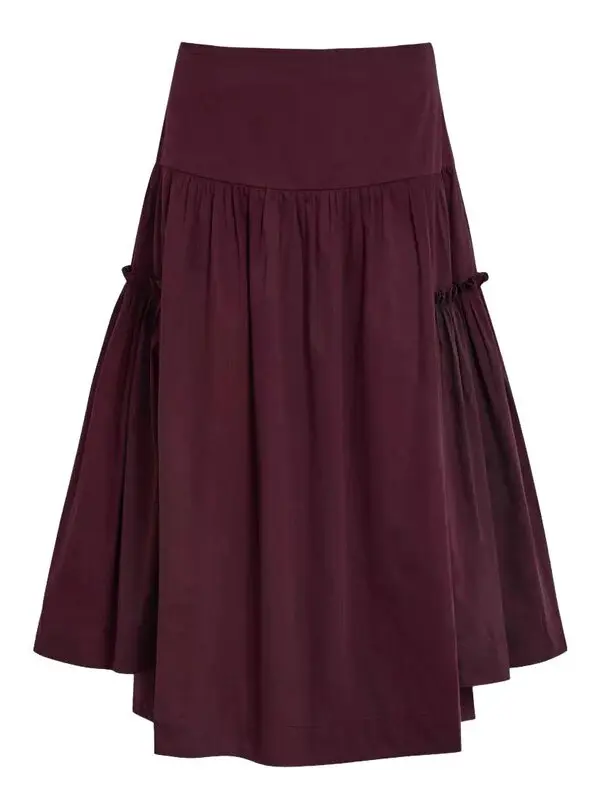 DAMSON MADDER Ruffled-detail Midi Skirt - Red