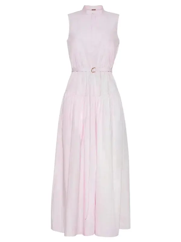 Adam Lippes Arden Belted Sleeveless Dress - Pink