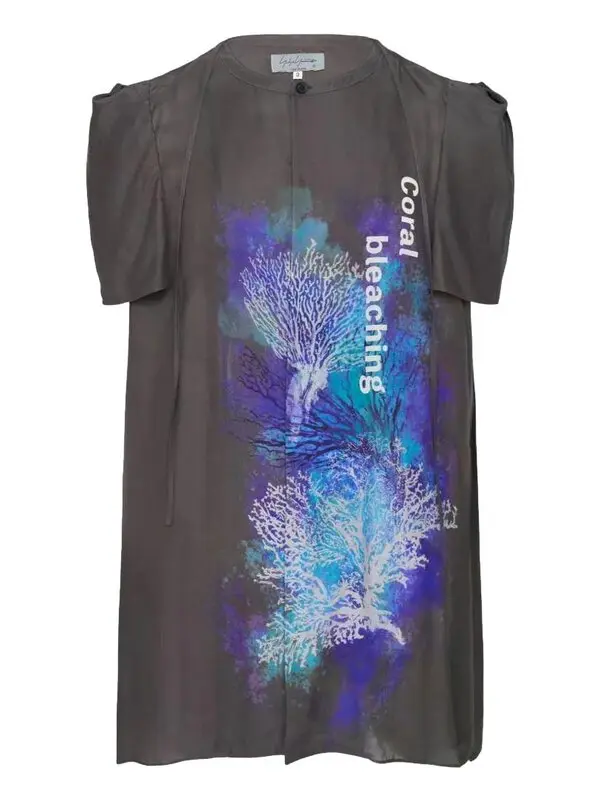 Yohji Yamamoto Graphic-print Blouse - Black