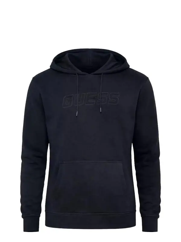 Guess Embossed-logo Hoodie - Blue