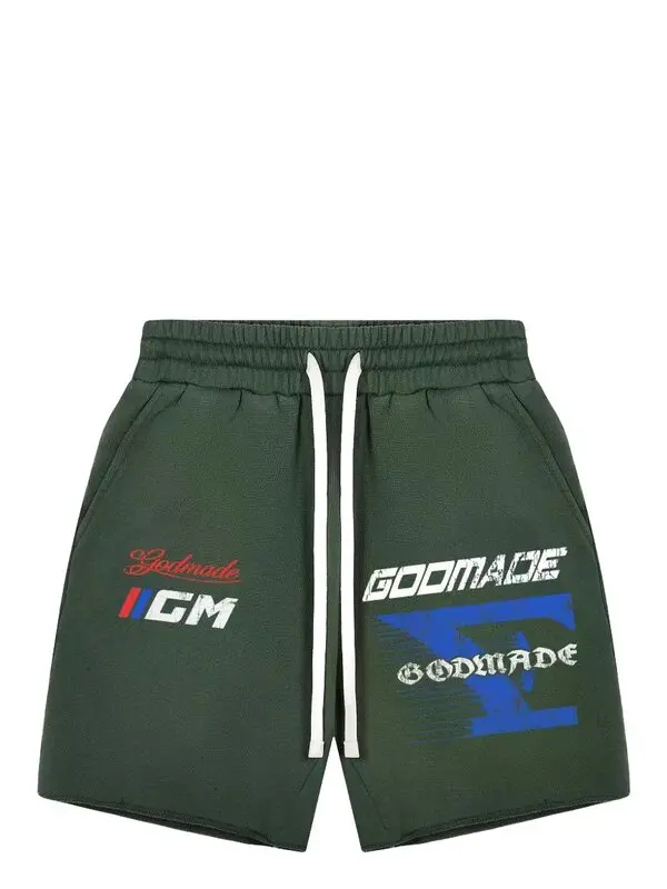 GODMADE Logo-print Track Shorts - Green