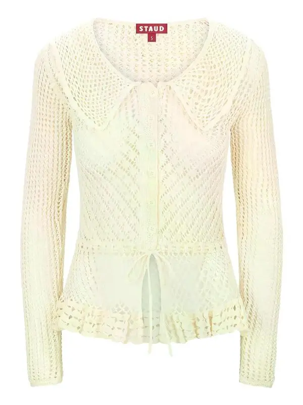 Staud Vienna Open-knit Cardigan - Neutrals