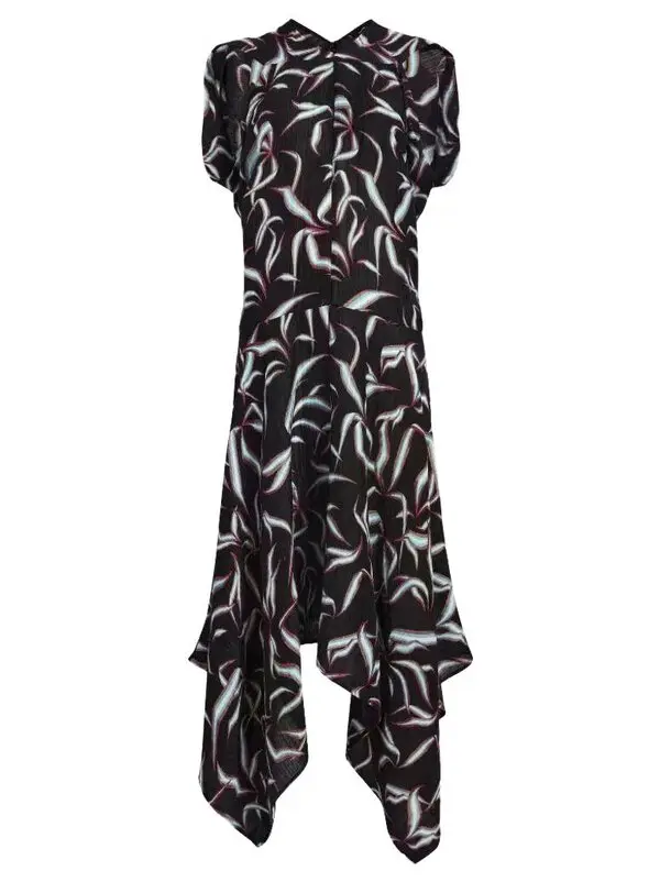 Proenza Schouler Sybella Matelassé-effect Asymmetric Midi Dress - Black