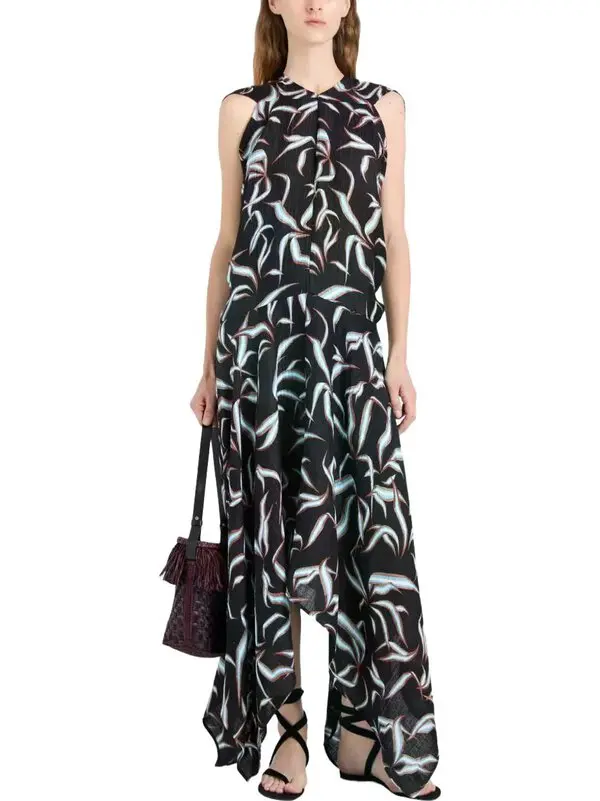 Proenza Schouler Sybella Asymmetric Midi Dress - Black