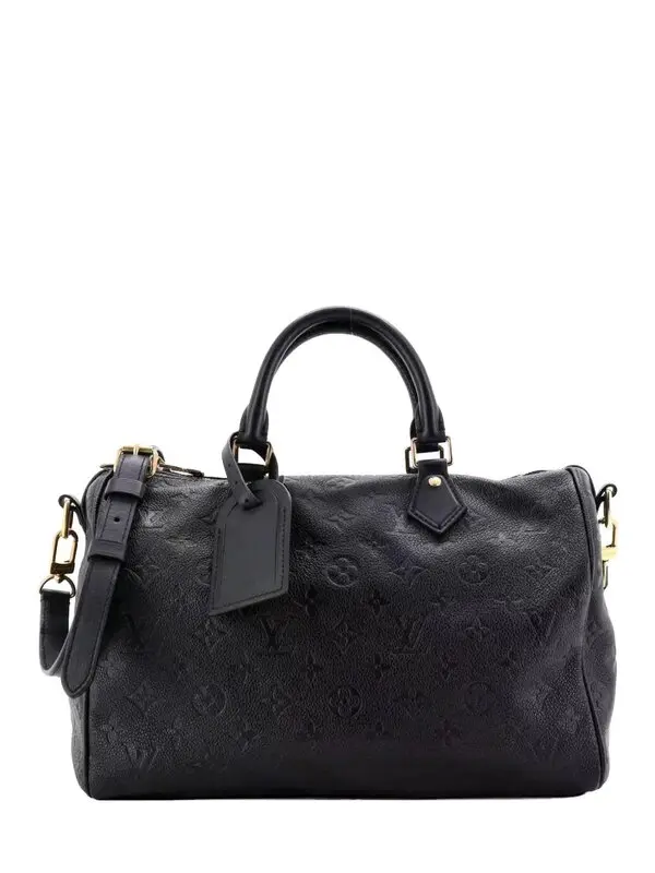 LOUIS VUITTON Speedy Soft Bandouliere 30 Satchel Monogram Empreinte Leather - Black