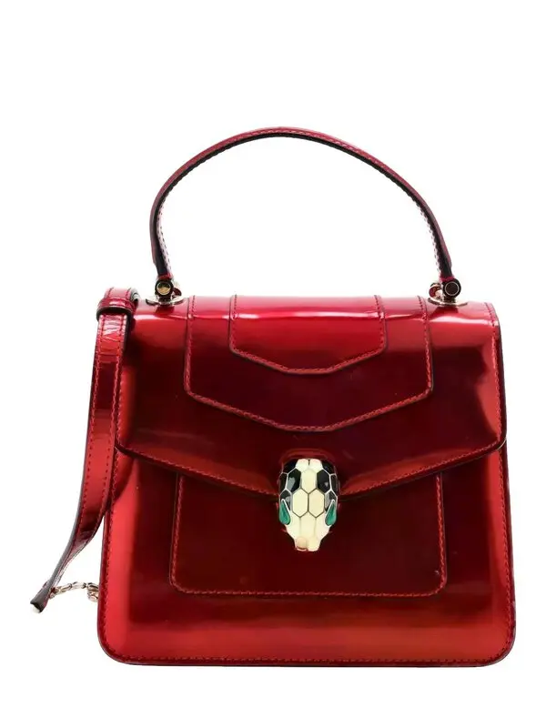 BVLGARI Serpenti Small Top Handle Satchel - Red