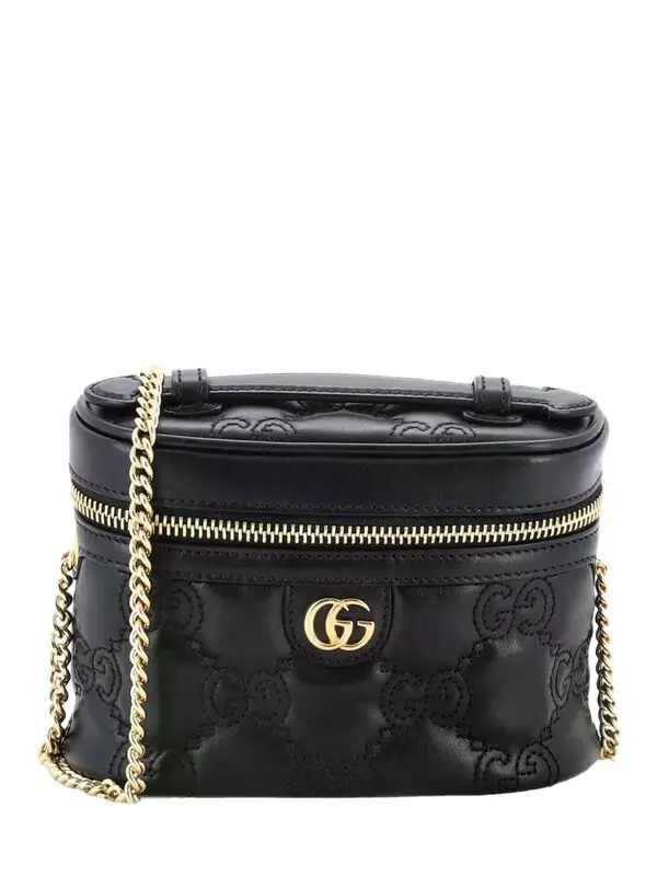 Gucci Gg Matelasse Leather Mini Shoulder Bag - Black
