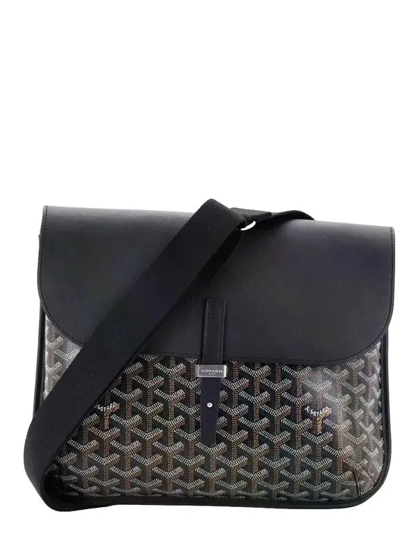 Goyard Coursier Messenger Bag Coated Canvas And Leather - Black