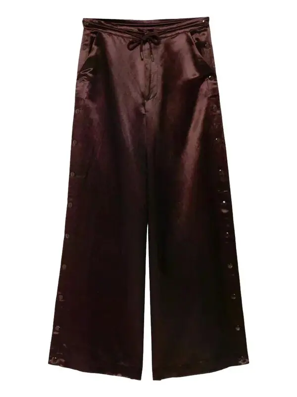 Cynthia Rowley Press-stud Wide-leg Trousers - Brown