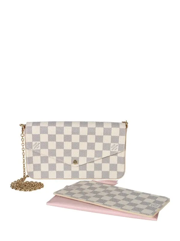 LOUIS VUITTON Damier Azur Canvas Felicie Pochette - Beige
