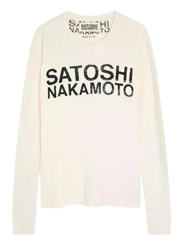 SATOSHI NAKAMOTO Long-sleeve T-shirt - Neutrals