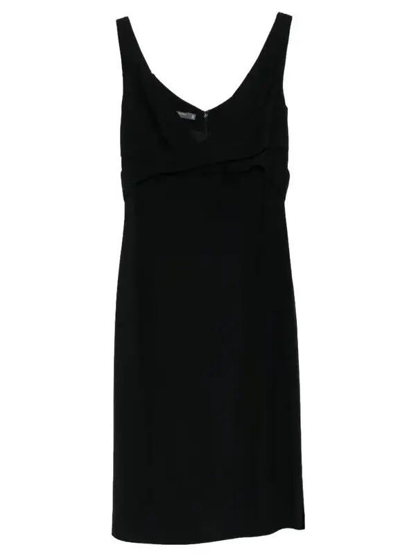 Alexander McQueen Deep V-neck Dress - Black