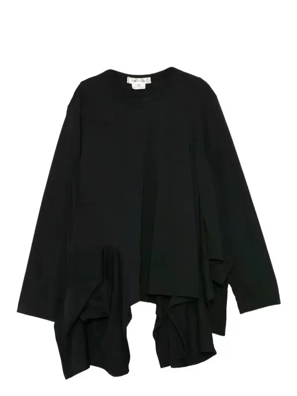 Comme Des Garçons Asymmetric Ruffled T-shirt - Black