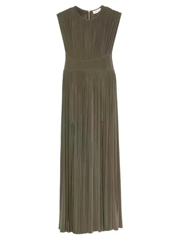 Zimmermann Luna Pleated Sleeveless Dress - Green