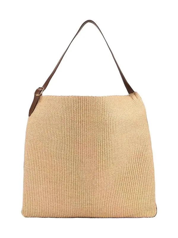 ORTIGNI Woven Leather-trim Tote Bag - Neutrals