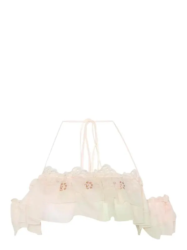 Ermanno Scervino Ruffled Lace-trim Blouse - Pink