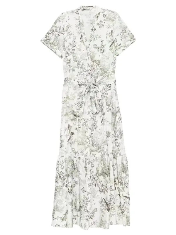 Alice + Olivia Short-sleeves Midi Shirtdress - White