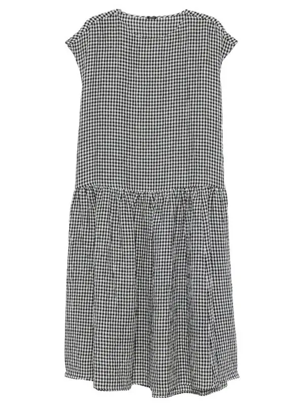 Apuntob Gingham-check Midi Dress - Black
