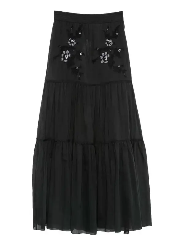 Ermanno Scervino Elastic Waist Maxi Skirt - Black