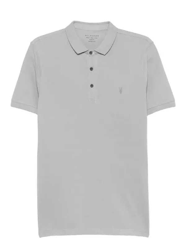 ALLSAINTS Logo-embroidered Slim-fit Polo Shirt - Grey