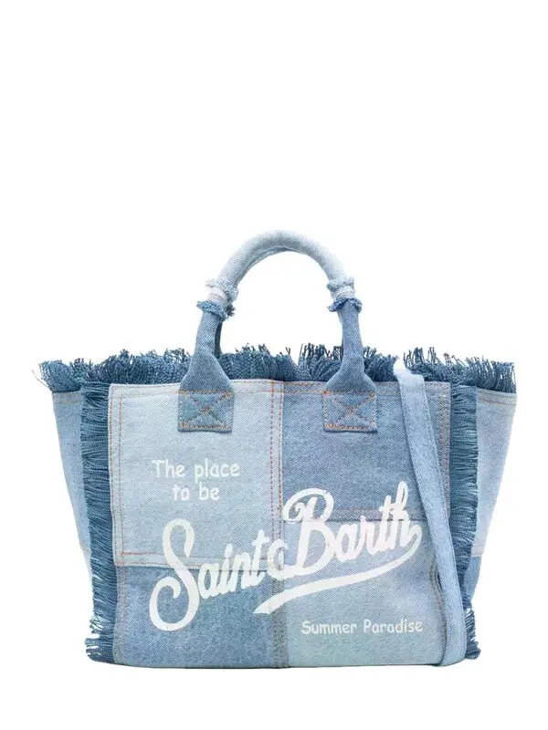 MC2 SAINT BARTH Patchwork Denim Shoulder Bag - Blue
