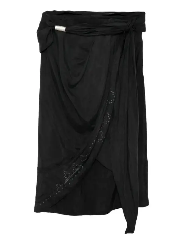 HYEIN SEO Draped Midi Skirt - Black