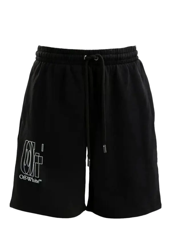Off-White Logo-print Drawstring Shorts - Black