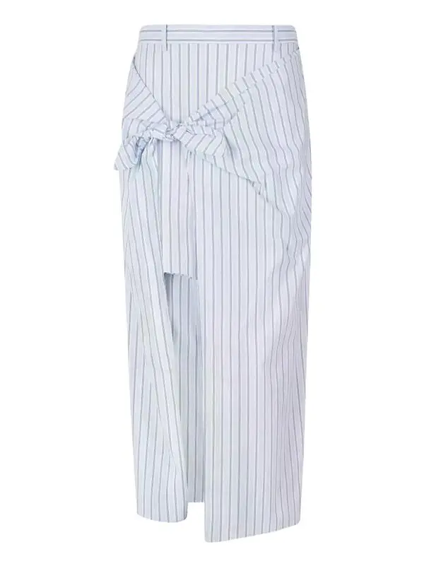 ISABELLE BLANCHE Stripe Pattern Knot Detail Skirt - Blue