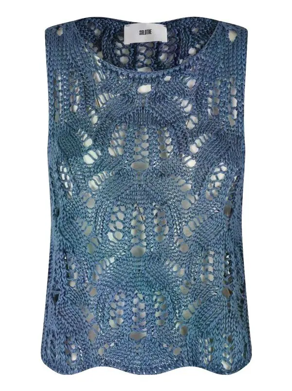SOLOTRE Crochet-knit Top - Blue