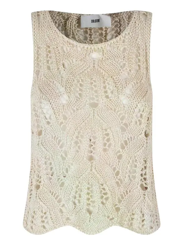 SOLOTRE Open-knit Top - Neutrals