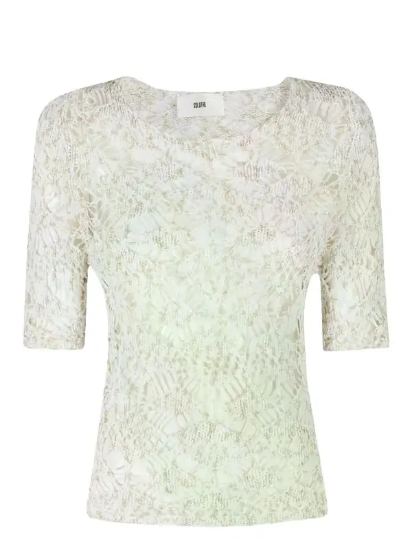SOLOTRE Crochet-knit Top - Neutrals