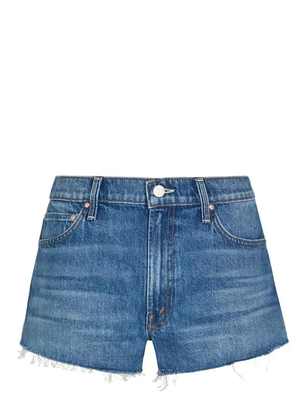 MOTHER The Dodger Fray Denim Shorts - Blue