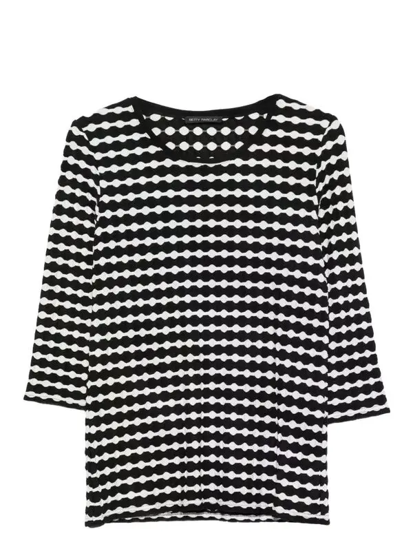 BETTY BARCLAY Striped Pattern T-shirt - Black