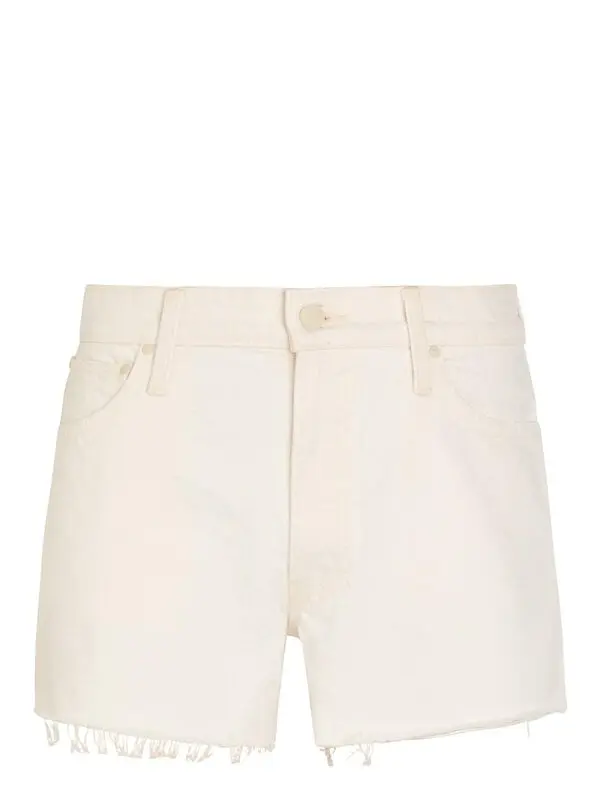 MOTHER The Dodger Fray Denim Shorts - White