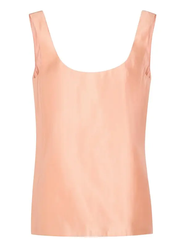 Khaite Satin And Silk-blend Top - Peach