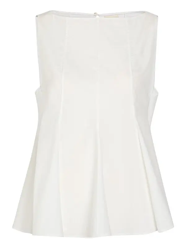 Khaite Marita Peplum Cotton-poplin Top - White