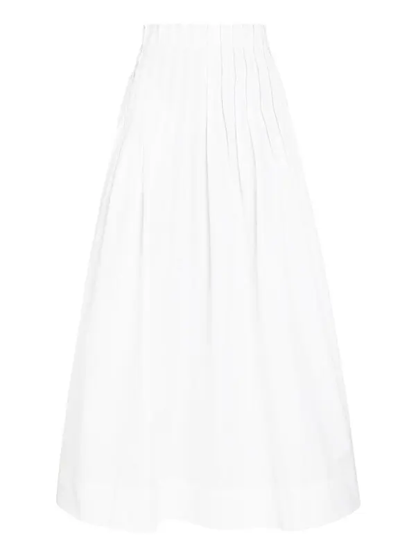RÓHE Pleated Cotton-poplin Maxi Skirt - White