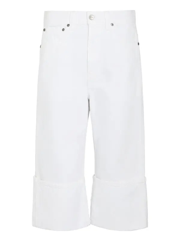 Khaite Boyle Cuffed Wide-leg Jeans - White