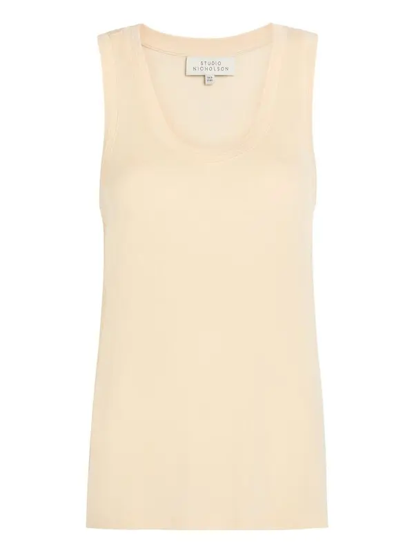 Studio Nicholson Scoop-neck Woven Tank Top - Beige