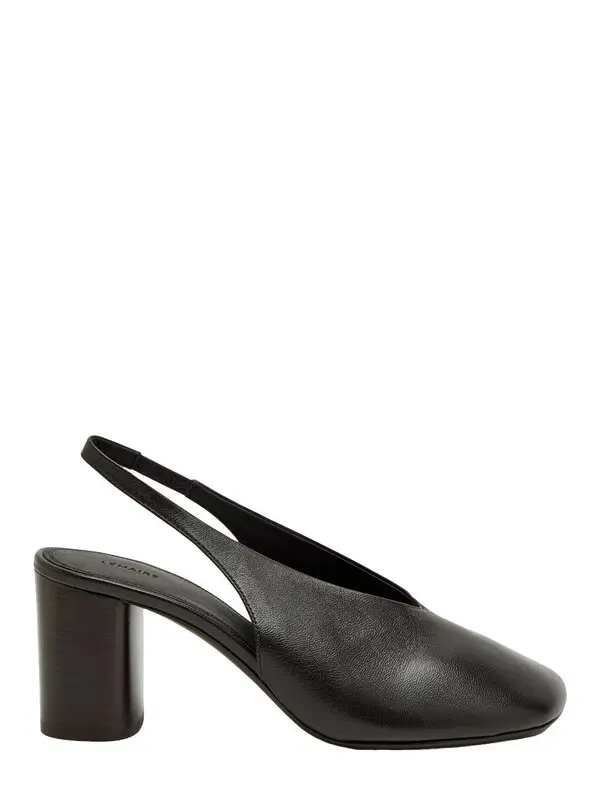LEMAIRE 80 Leather Slingback Pumps - Dark Brown