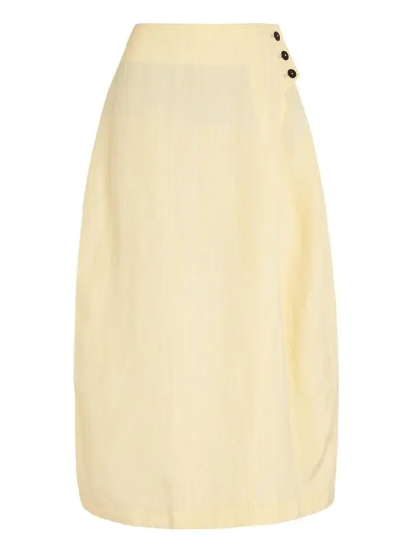 Studio Nicholson Wrapped Effect Woven Midi Skirt - Off White