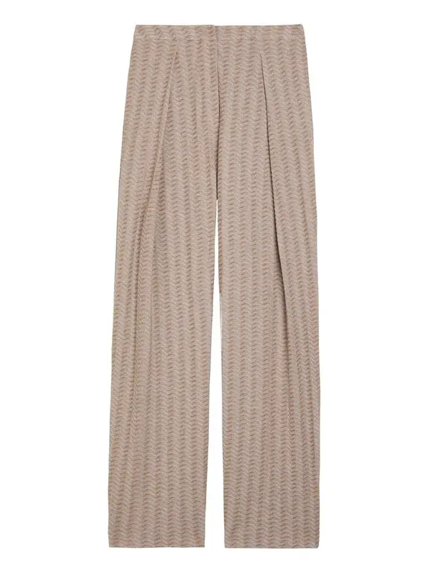 Emporio Armani Chevron Knit Cotton-blend Trousers - Beige