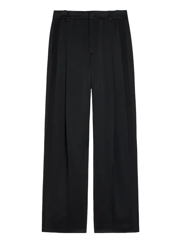 Vince Panelled Straight-leg Satin Trousers - Black