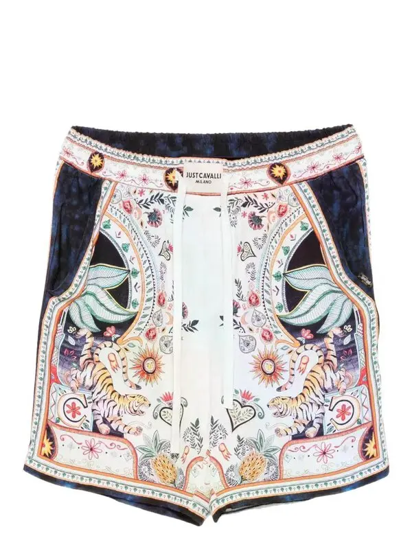 Just Cavalli Printed Drawstring Shorts - Neutrals